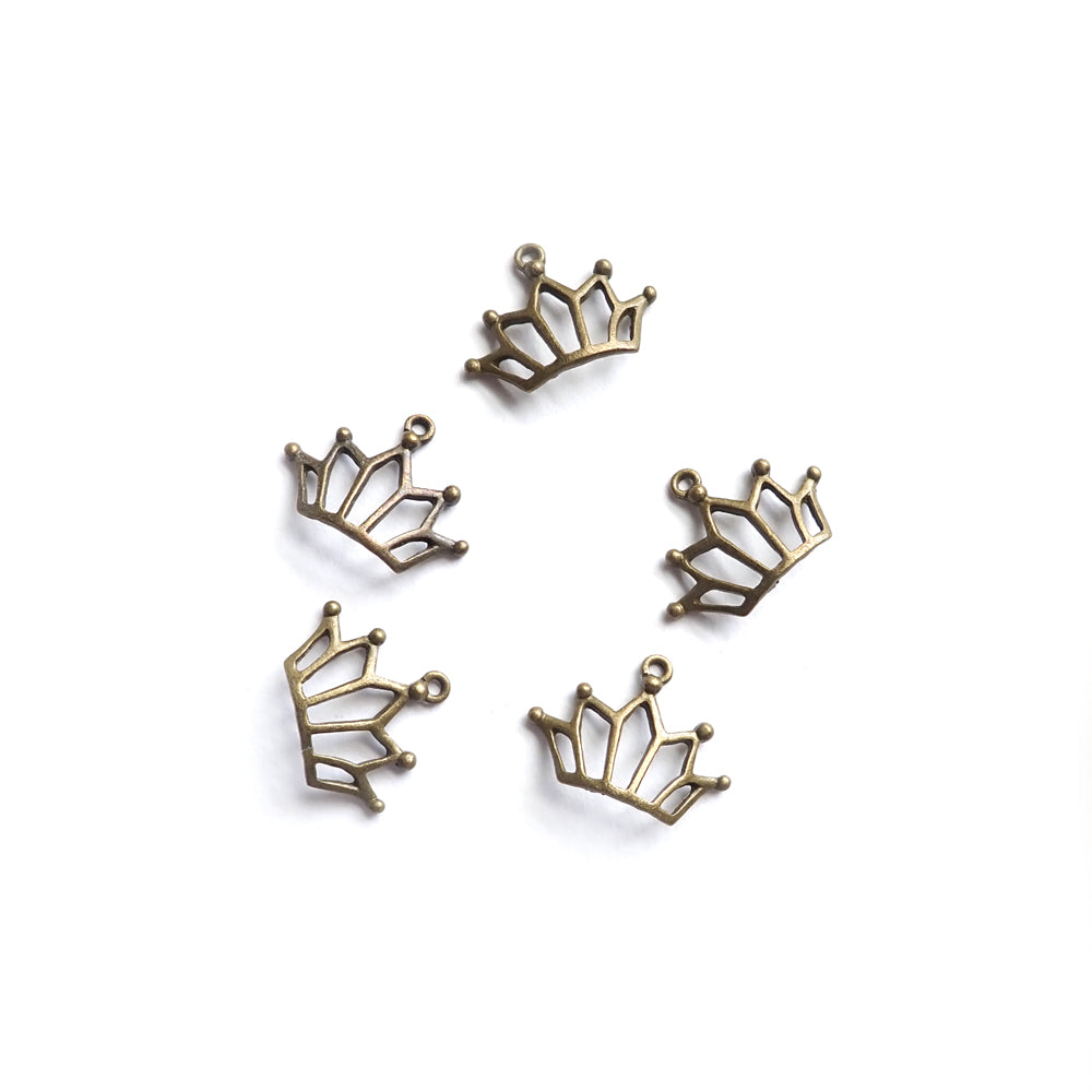 Large Crown Metal Charms, Antique Bronze Color, about 5 charms, for je ...