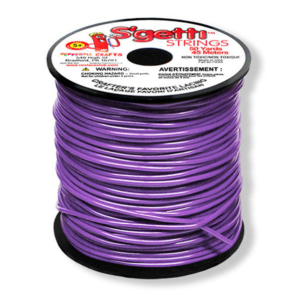S'getti Plastic Cord (non-stretch), Purple, 1.8mm Thick, 50 yards (150 ...